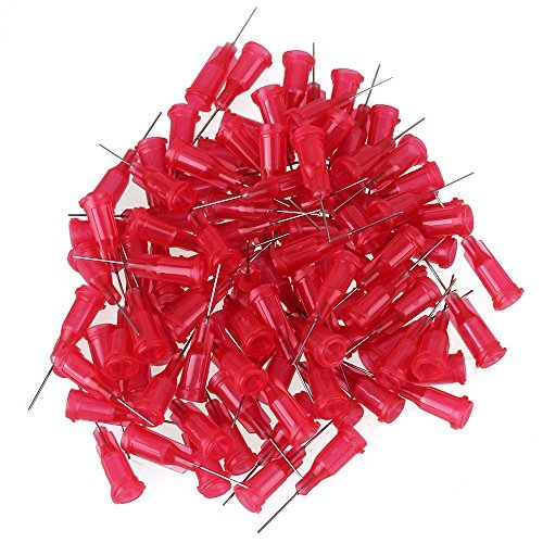 100pcs 25Ga 1/2" Red Blunt Dispensing Needles Syringe Needle Tips ...