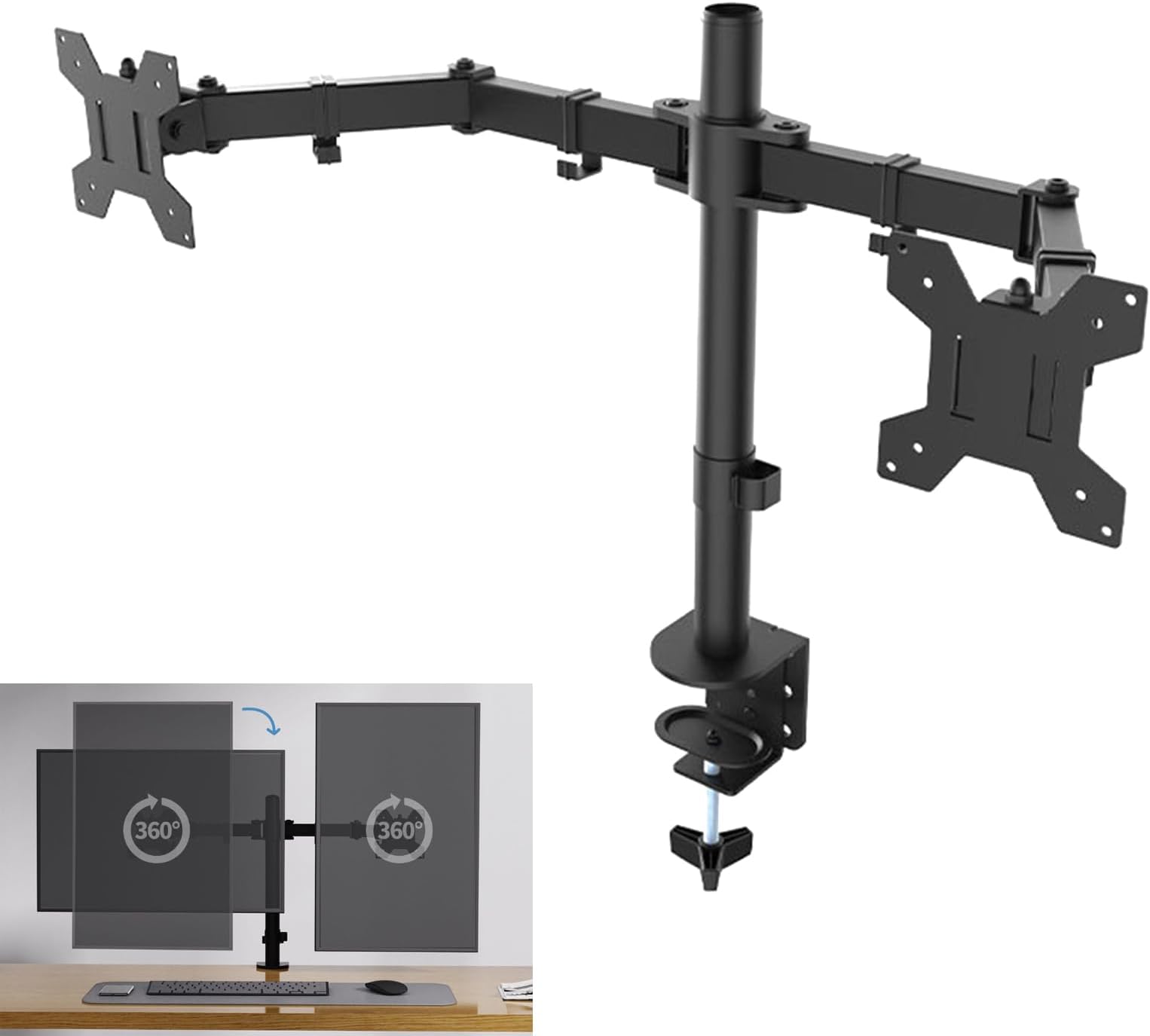 WALI Soporte Doble Monitor, Brazo para Monitor para Dos Pantallas de ...