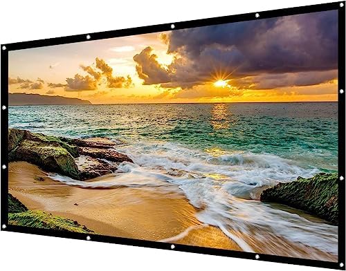 Spline 140 inch Projector Screen,4K 16:9 Portable Eyelet Premium Video ...