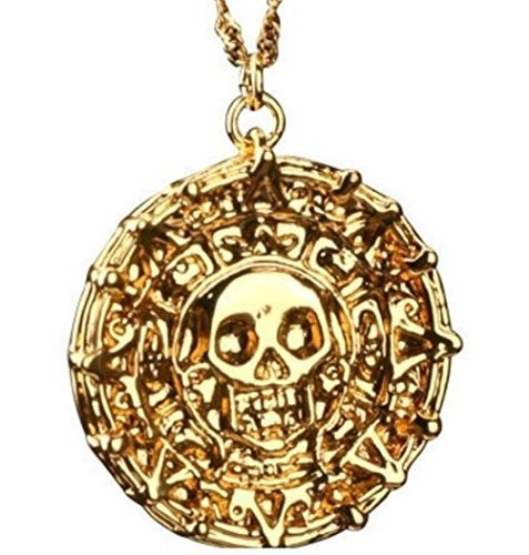 Buy Pirates of the Caribbean: Aztec Gold Coin Medallion Necklace by ...