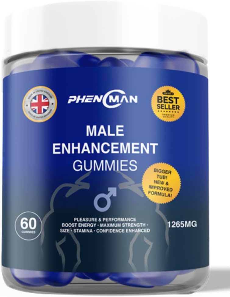 Phenoman Male Extreme Gummies, 1265mg per Serving, with Maca, Vitamin B6, B12, Ashwagandha, L ...