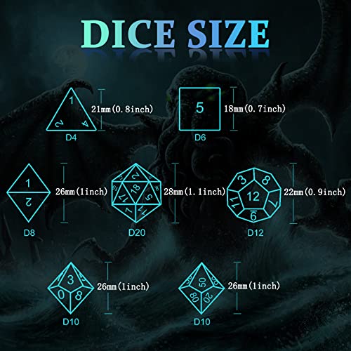 DND Dice, Dungeons and Dragons Dice Set HNCCESG Metal Play Cube ...