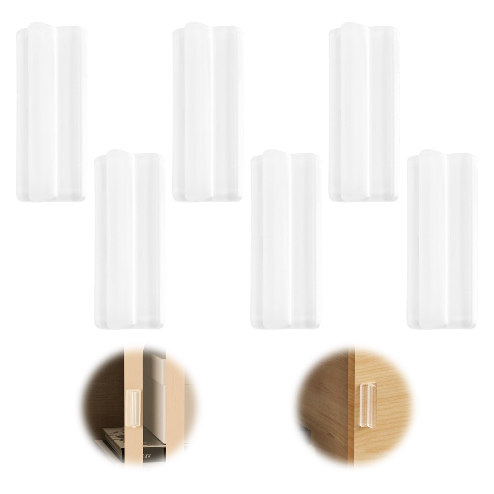 MOROBOR Mini Self-Stick Instant Cabinet Drawer Pulls, 6pcs Clear ...