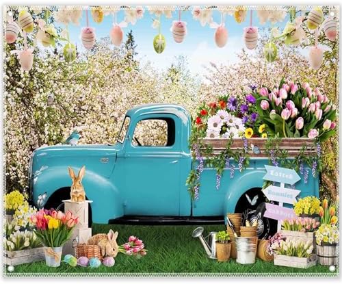 Amazon.com : Swepuck 8x10ft Fabric Easter Spring Photography Backdrop ...