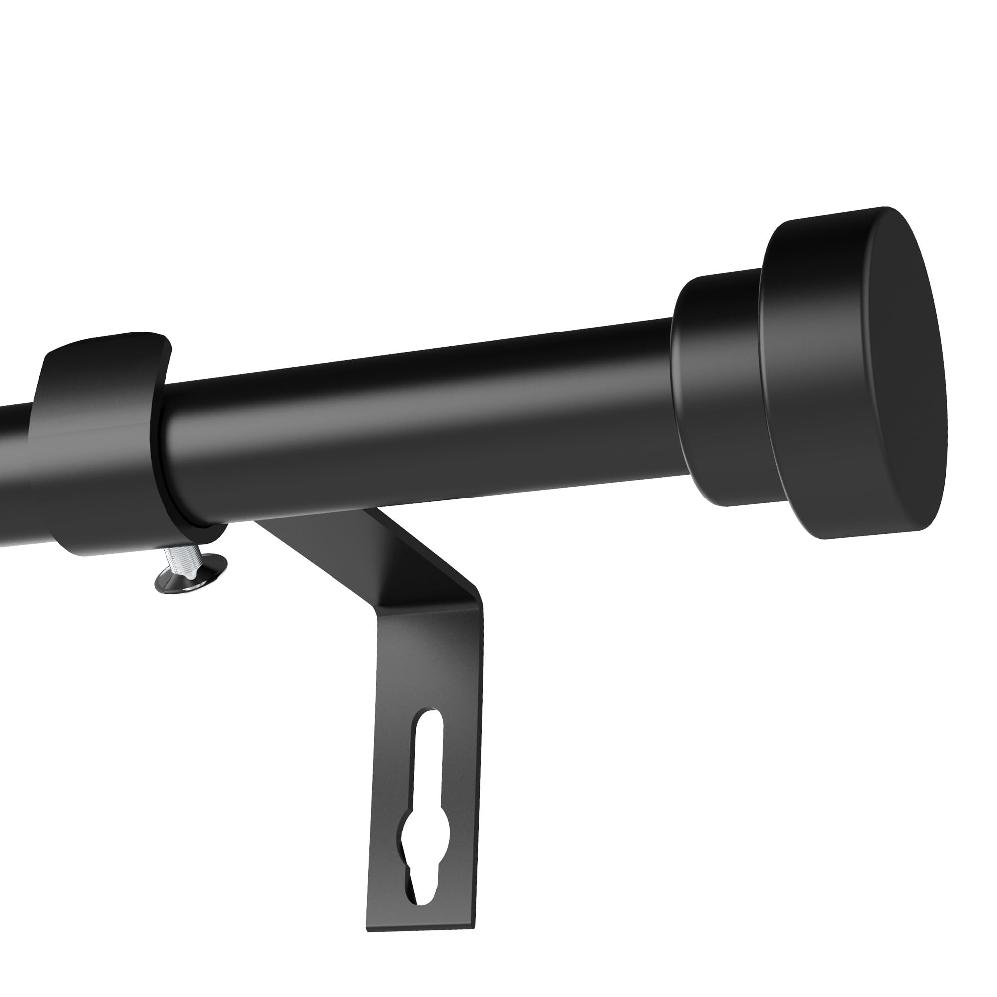 Black Curtain Rod, 84 to 120 inches 5/8" Diameter Curtain Rods for ...