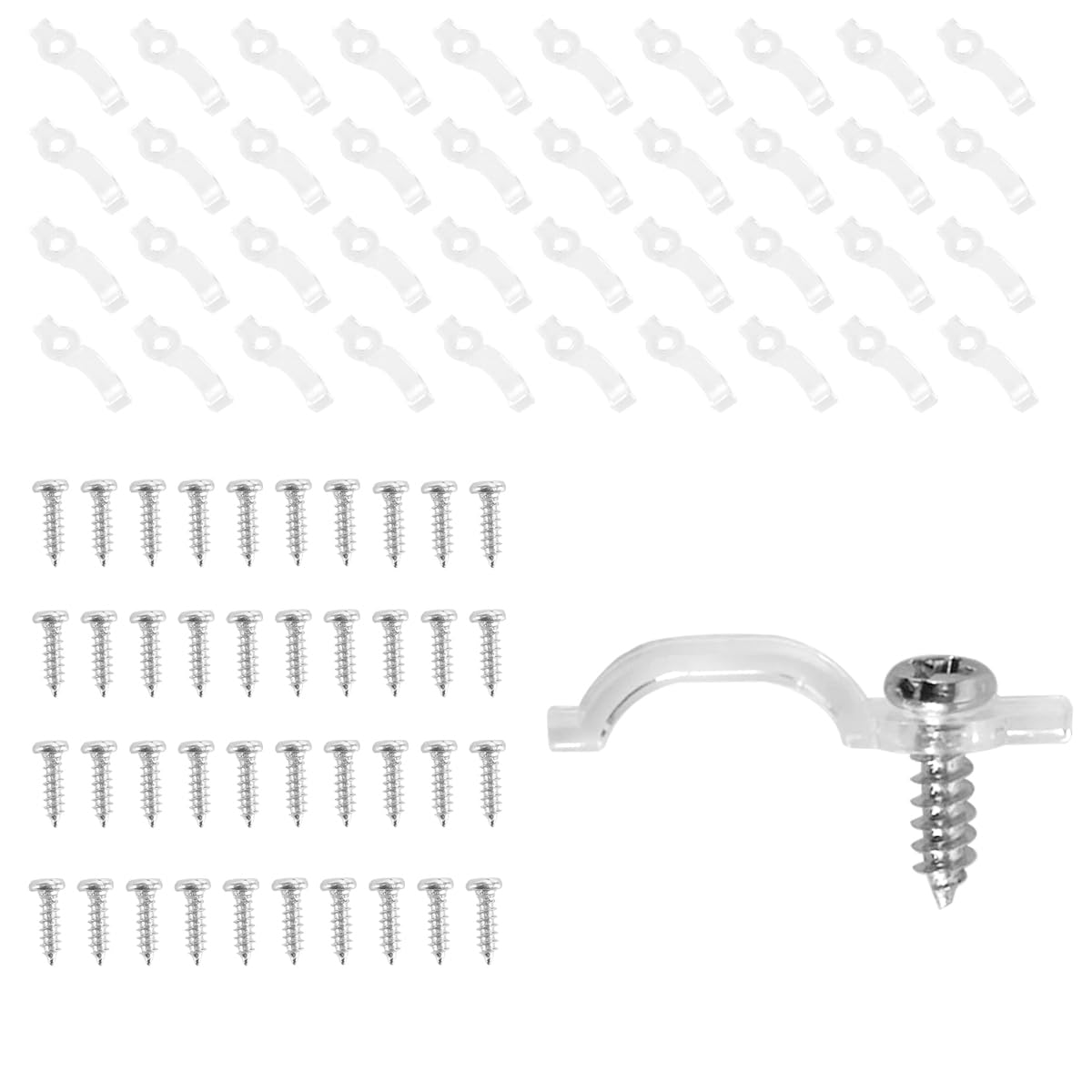 Amazon.com: TiTiToo 100 Pack LED Strip Light Mounting Clips, with 100 ...