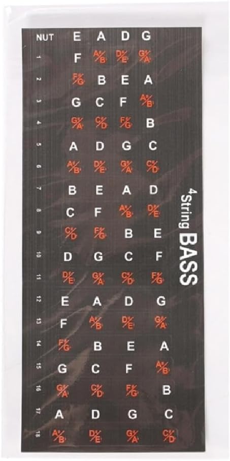 Amazon.com - 1 Sheet Bass Scales Stickers Fretboard Fingerboard Note ...