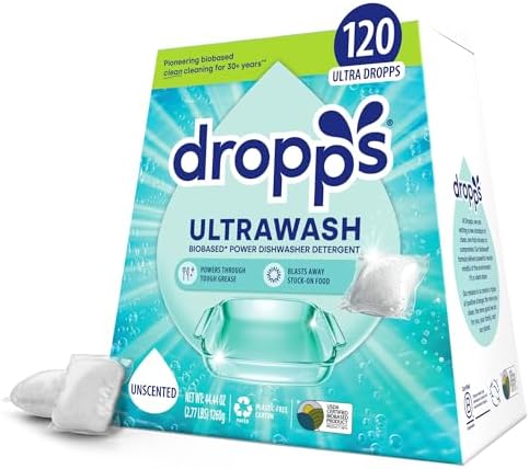 Amazon.com: Dropps UltraWash Dishwasher Pods, Unscented (120 Pods ...