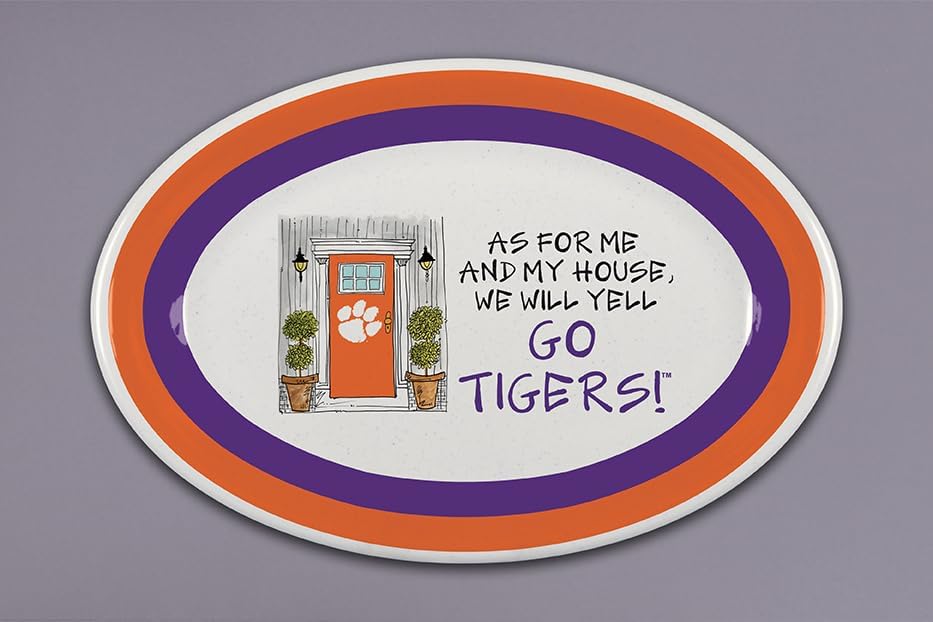 Amazon.com: Magnolia Lane Clemson Tigers Heavy Duty Melamine Oval ...