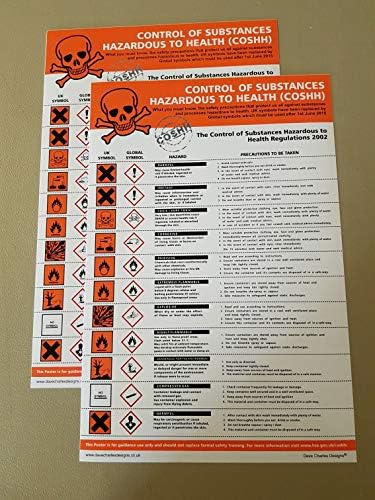 Caution chemical store GHS COSHH poster safety sign - Self adhesive ...