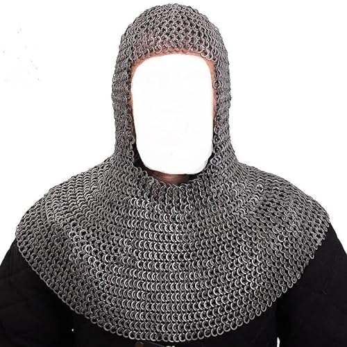 Amazon.com: Handmade chainmail coif Mild steel chainmail hood Flat ...
