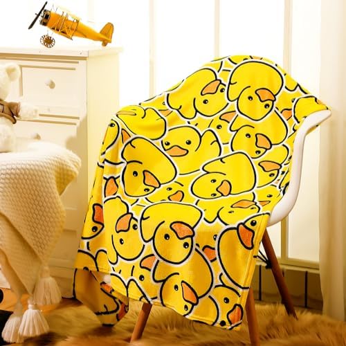 Amazon.com: SmoothNovelty Cute Rubber Duck Throw Blanket All Season ...