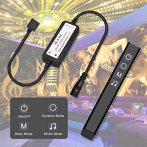 Snapklik.com : RGB LED Controller, DC12V-24V Music Sync Remote Control Dimmer, Sound Sensor LED ...