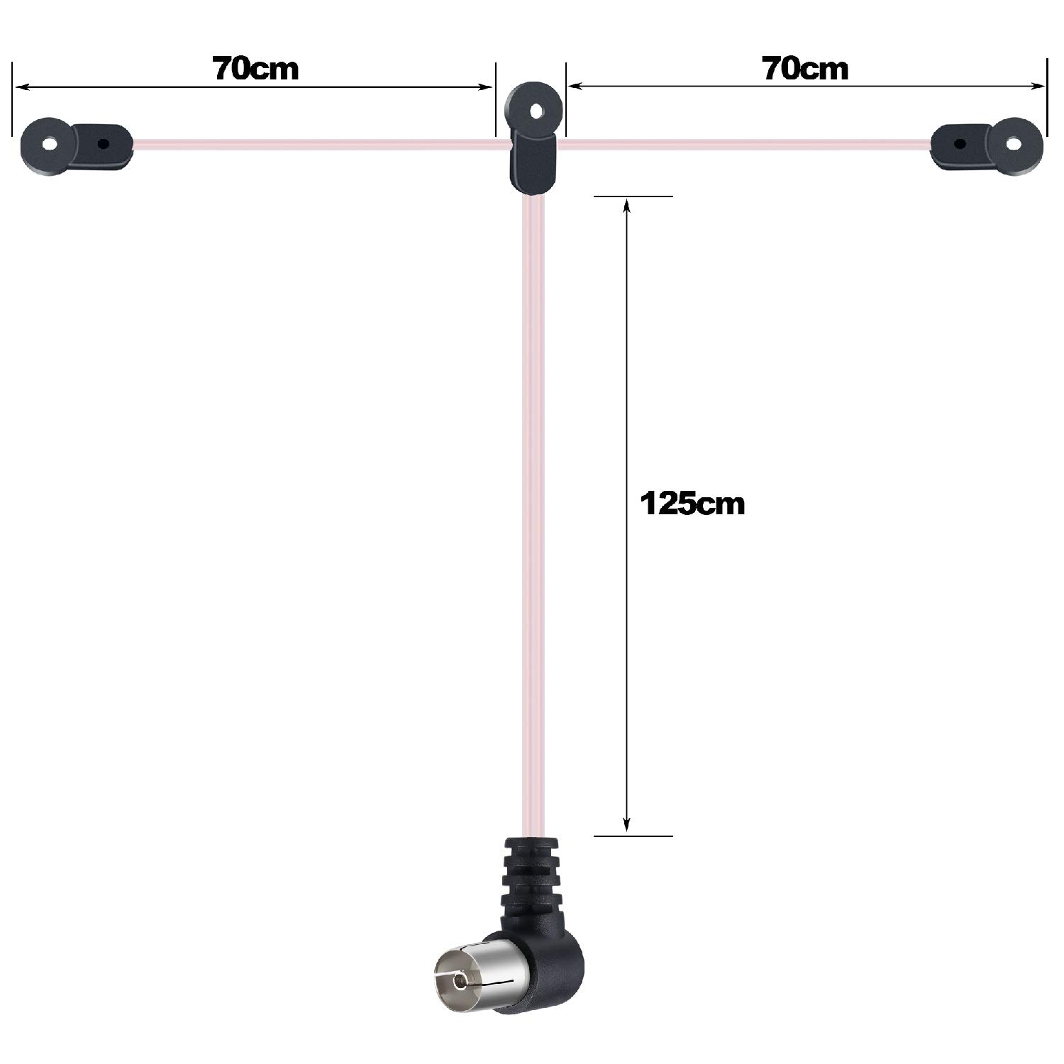 Buy FM/AM Radio Antenna, Ancable Indoor Dipole PAL Female FM Antenna ...