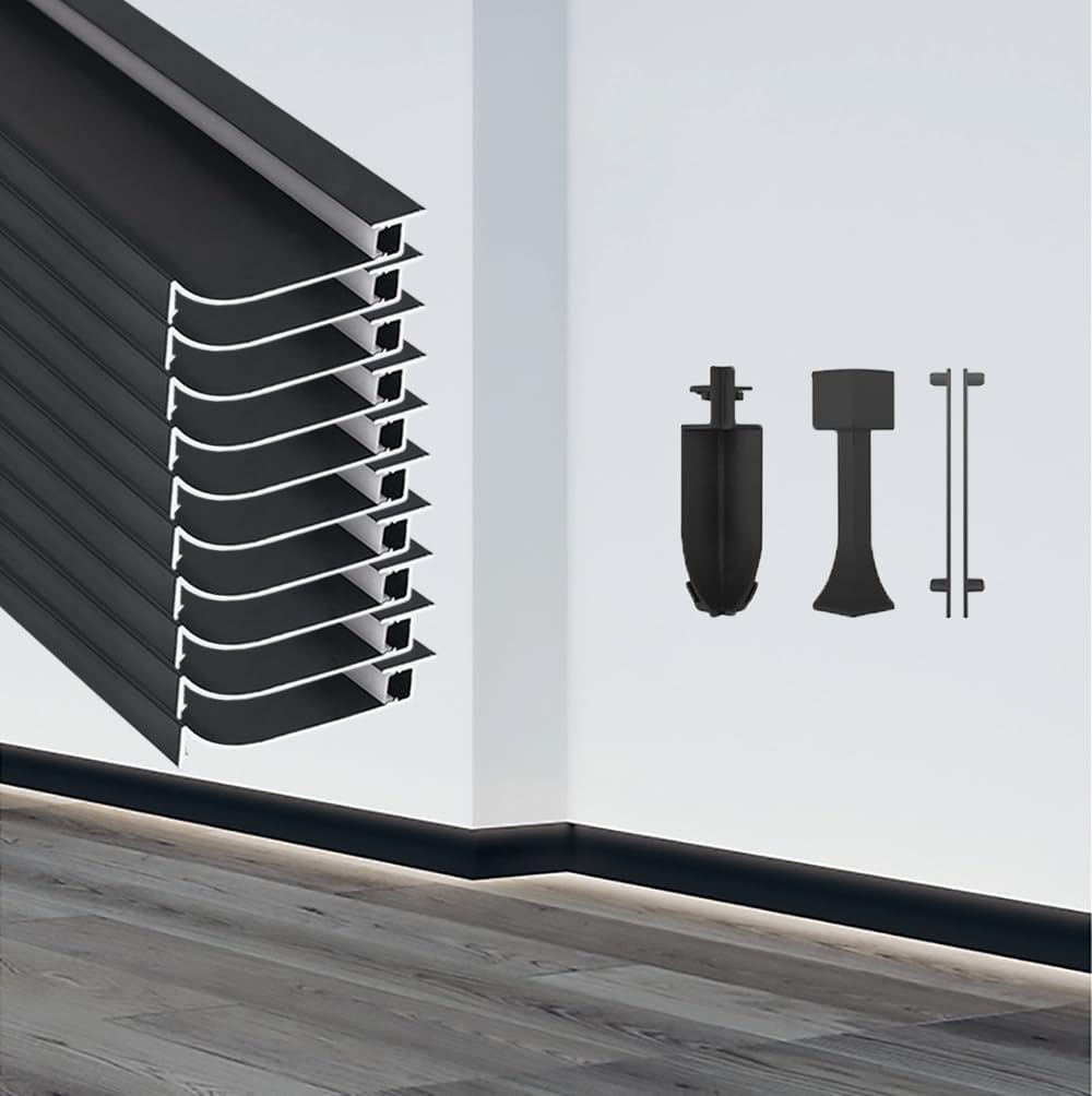 KHELSE LED Aluminum Skirting Board, 10 x 1m LED Strip Light Skirting ...