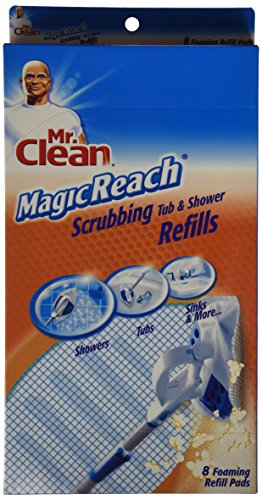 32 Count Mr. Clean Magic Reach Scrubbing Tub and Shower Pads, 4 Pack- 8 ...