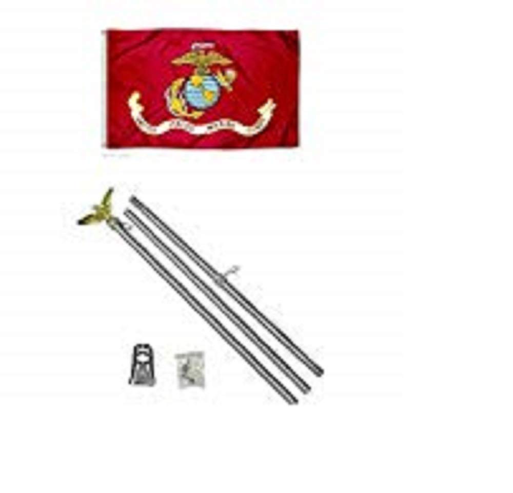 Amazon.com : US Marine Corps Red EGA 3'x5' Polyester Flag with 6 ...