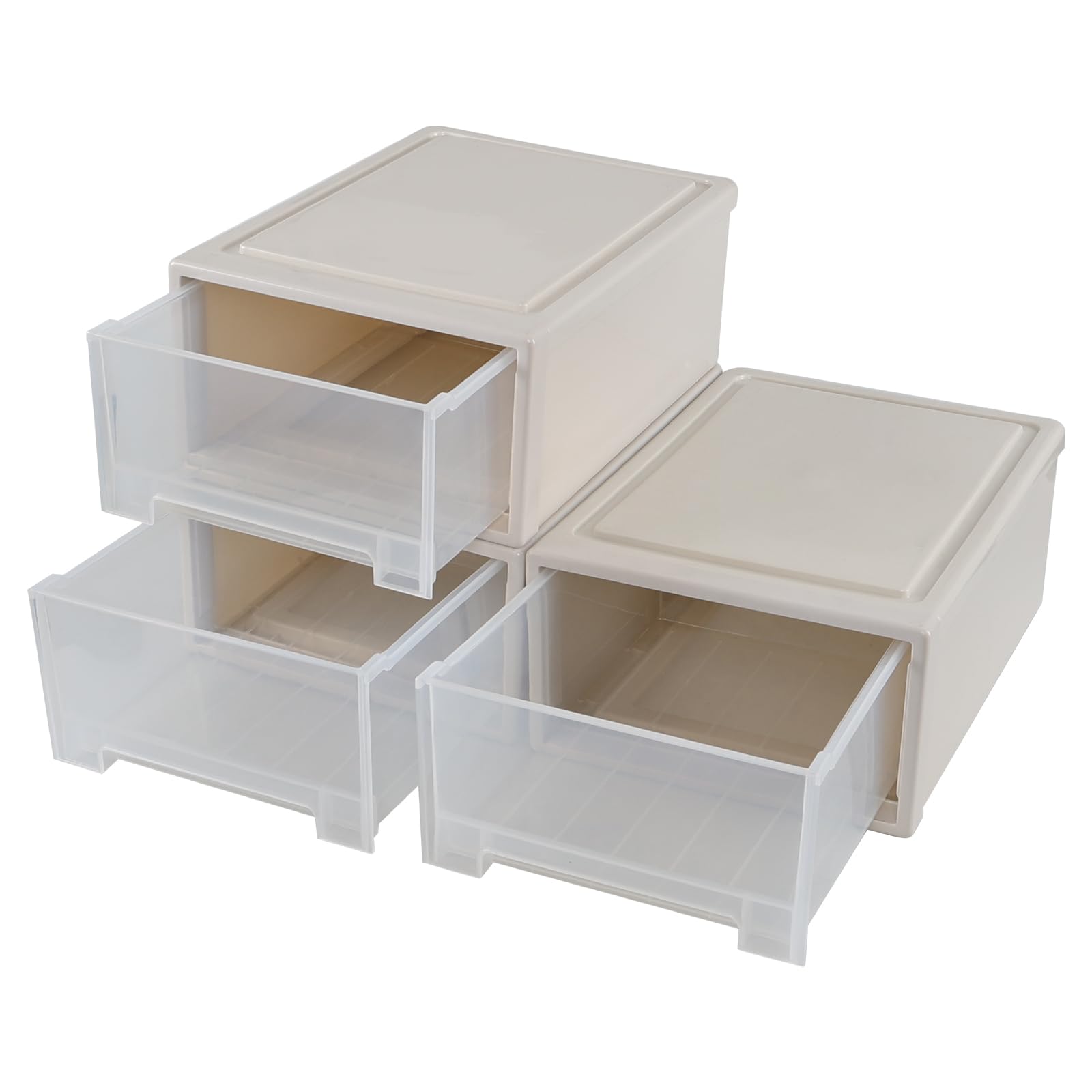 Amazon.com: Sosody 19 Quart Plastic Drawer Storage Stackable, Plastic ...