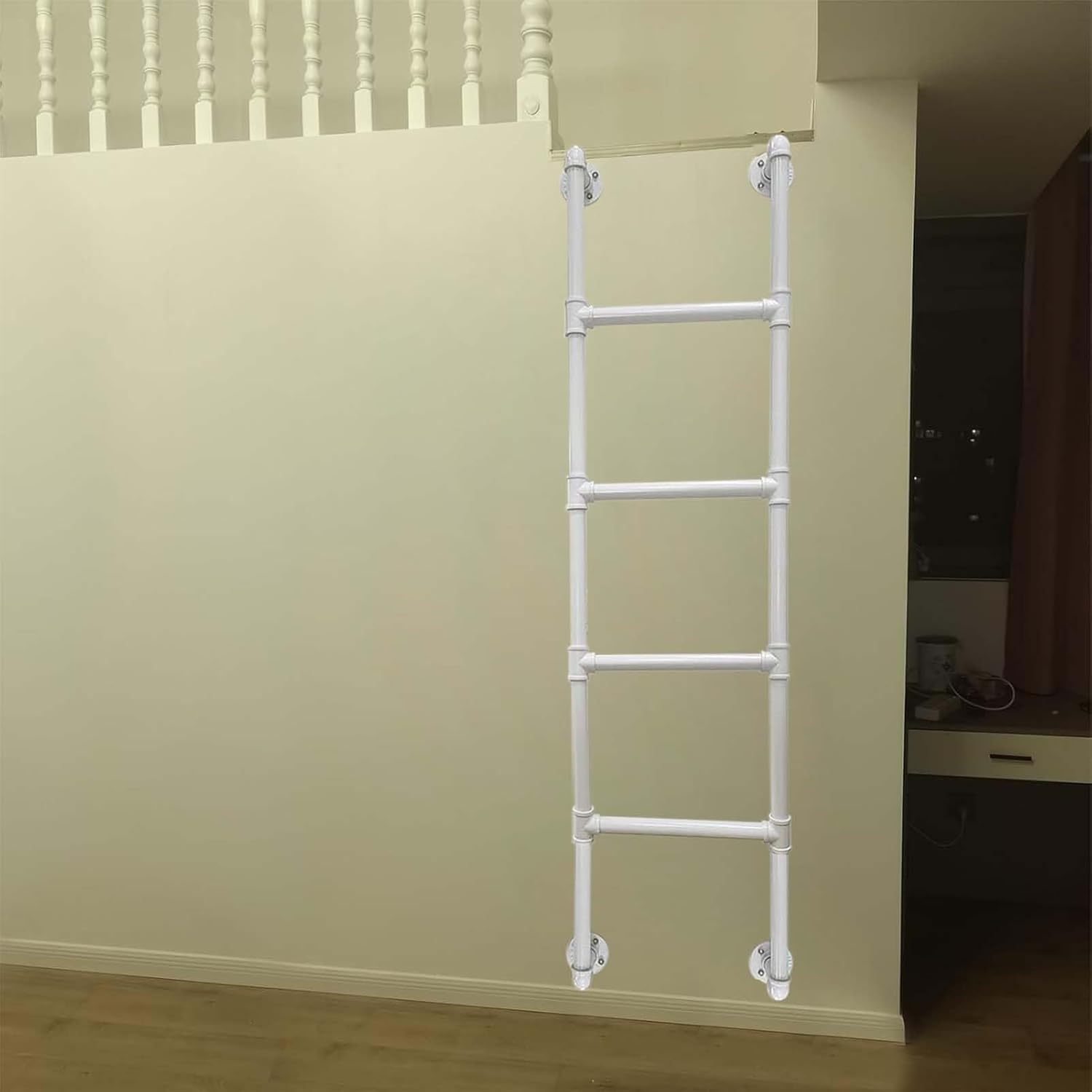 Amazon.com: Yopappol Wall Mounted Wrought Iron Attic Bunk Bed Ladder ...