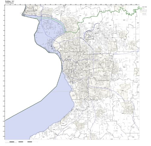 Amazon.com : Buffalo, NY ZIP Code Map Not Laminated : Prints : Office ...