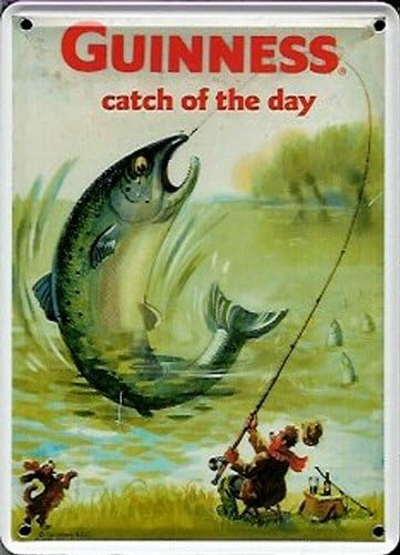 Amazon.com: Guinness Fish metal postcard / mini sign (hi pcard pt ...