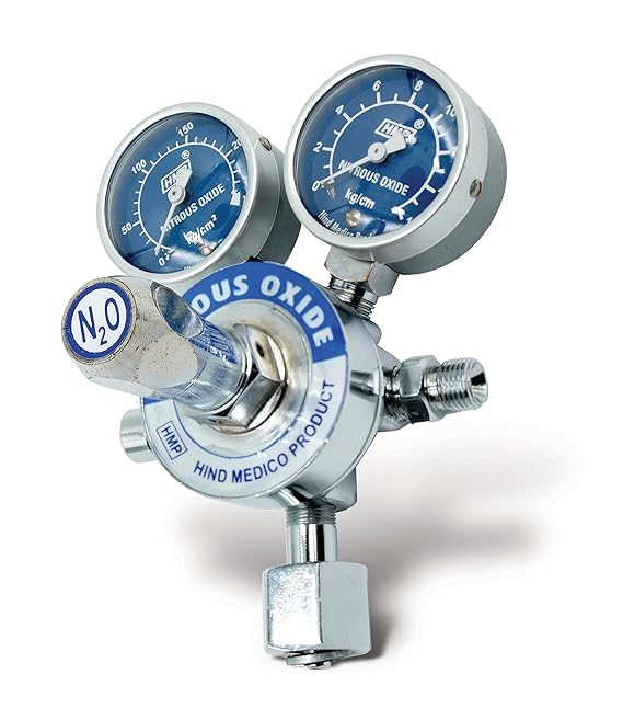 HMP Medical Gas Regulator – Nitrous Oxide, Single Stage, Dual Gauge ...