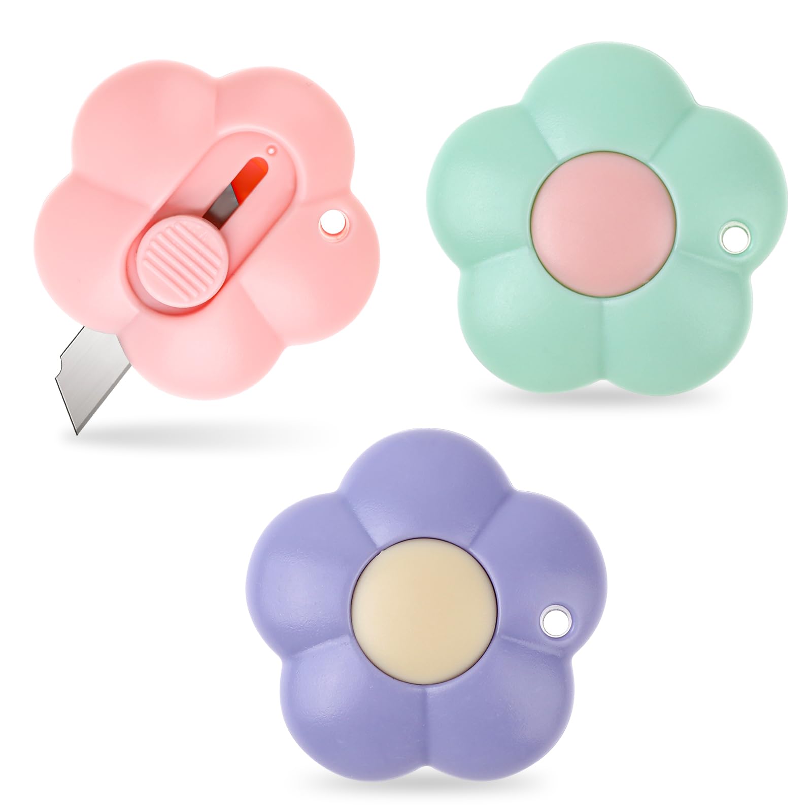 Cute Retractable Box Cutters Flower Shaped Mini Box Cutters Utility ...