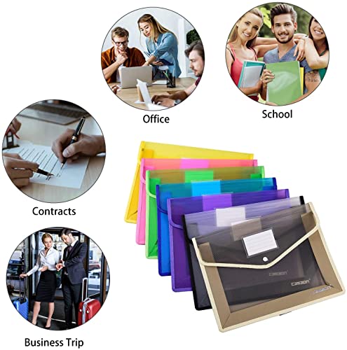 FEDUS Document Holder Envelope Folder,File Storage Bag withSnap Button ...