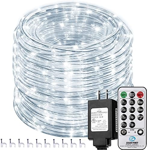 200 LED Rope Lights Outdoor Waterproof, Outdoor String Lights Plug in ...