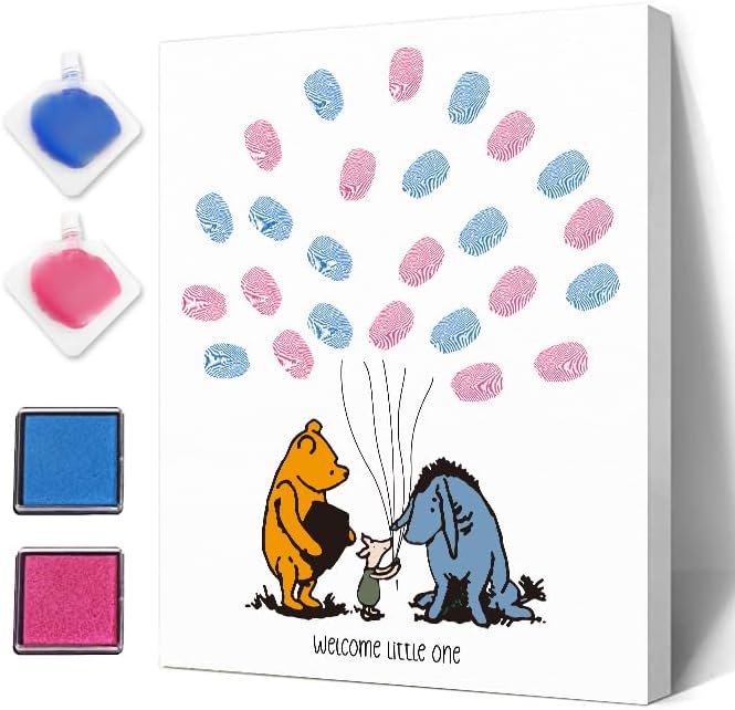 Amazon.com: Gender Reveal Fingerprint Tree for Baby Shower, Bear Baby ...