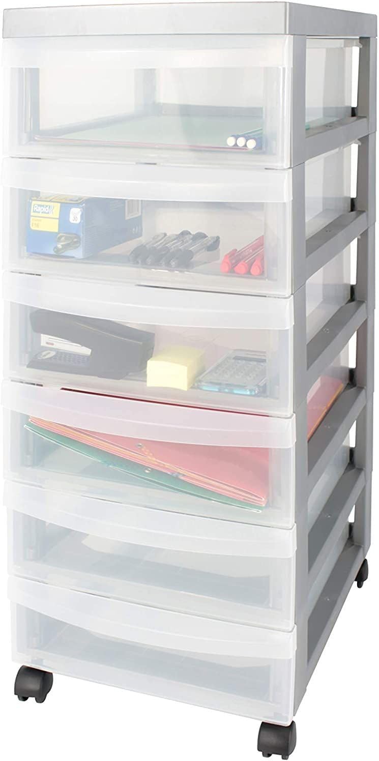 Iris Ohyama, Plastic Drawers Storage Unit, Plastic Storage Drawers, A4 ...