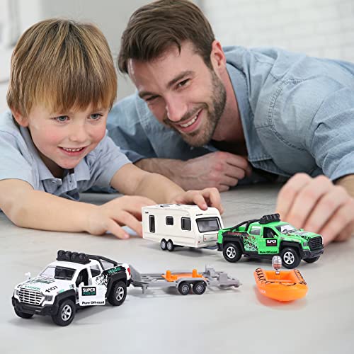 Snapklik.com : GC 4 Pack Pickup Truck Trailer Toys For Boys&Girls Kids ...