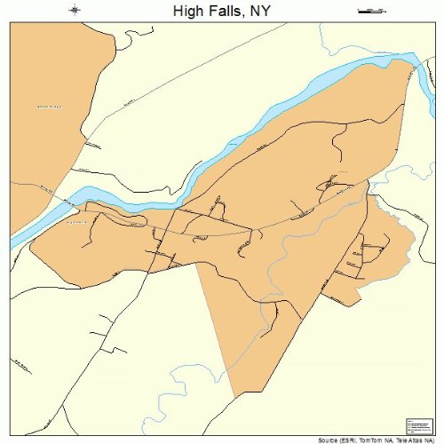 Amazon.com: Large Street & Road Map of High Falls, New York NY ...