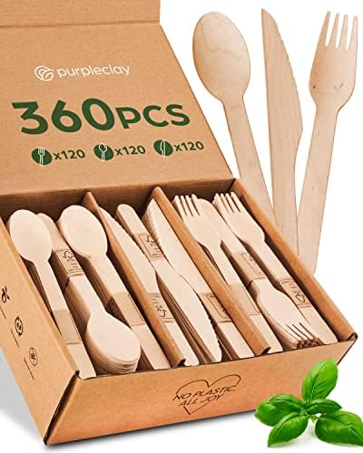Amazon.com: 300-piece Compostable Cutlery | Sturdy Kitchen Compostable ...