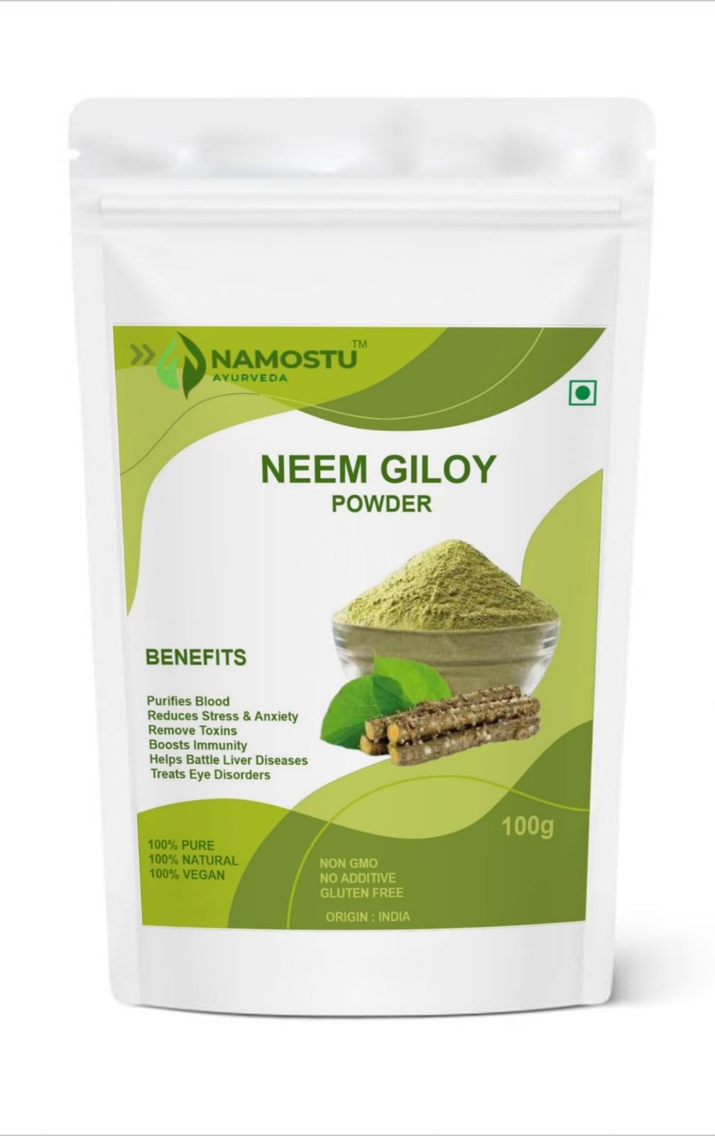 Buy NAMOSTU AYURVEDA Neem Giloy Powder - Pure Ayurvedic Blend for ...