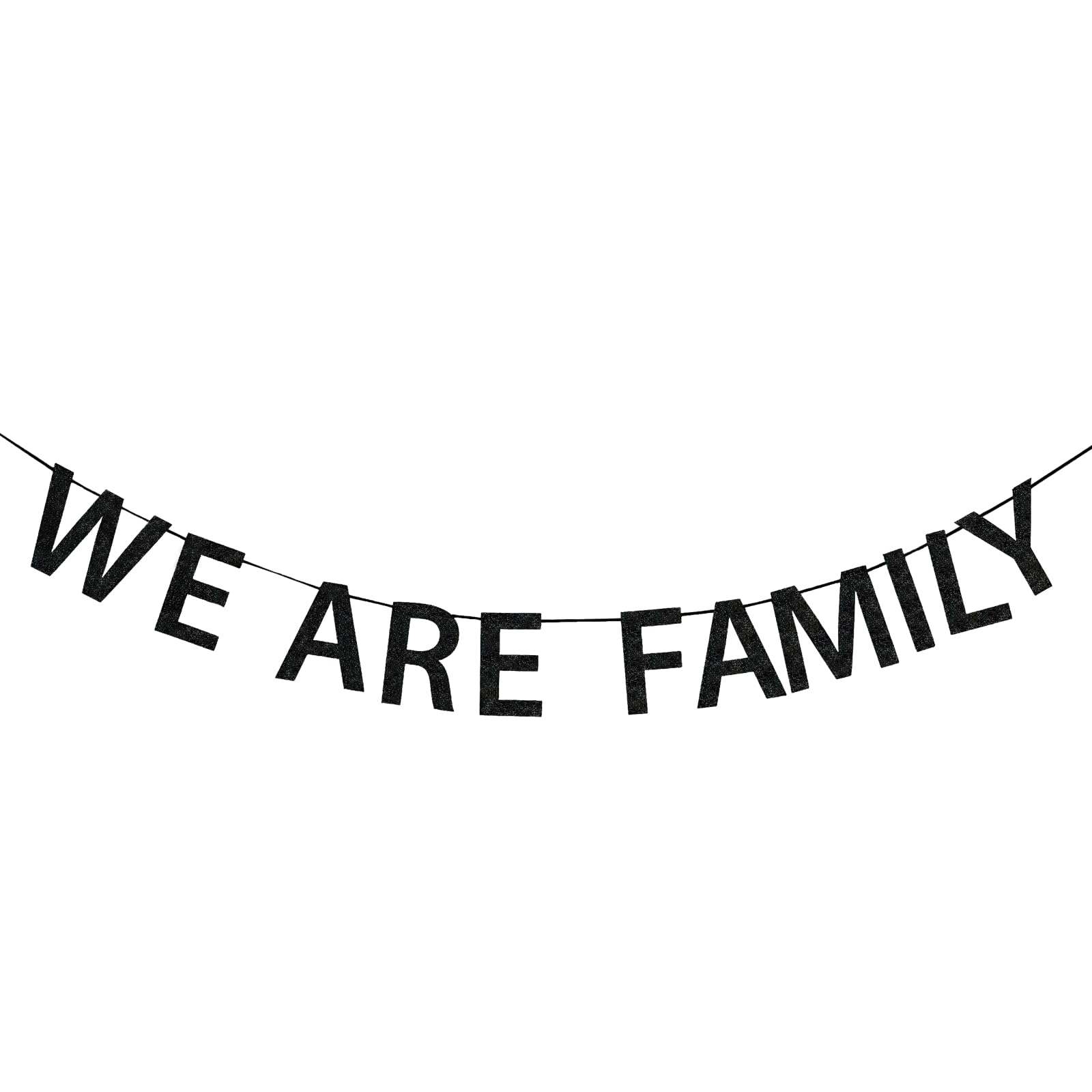 Amazon.com: We are Family Banner - Black Glitter Family Reunion Party ...