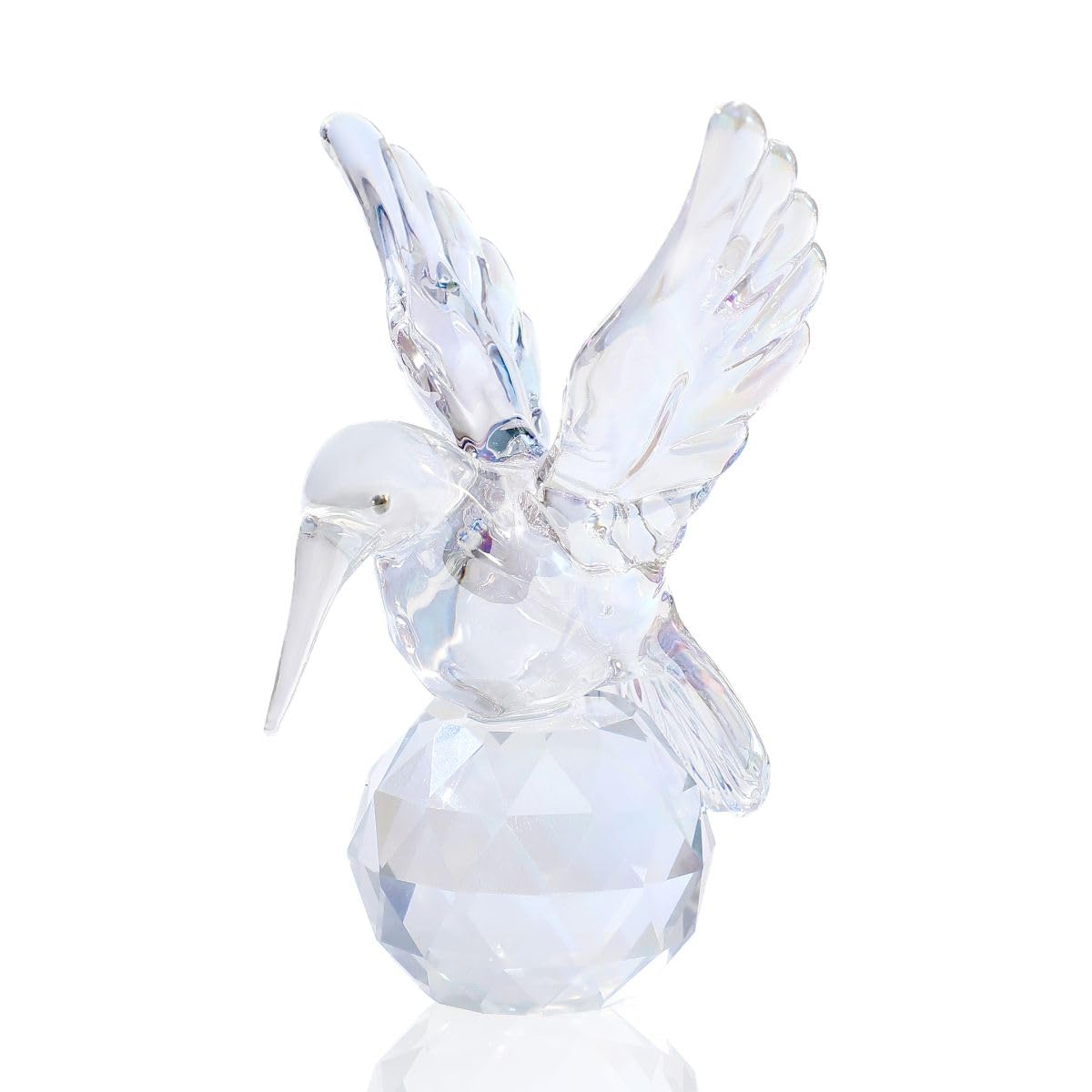 Amazon.com: Glass Hummingbird Figurine Dazzle Clear Tiny Bird Statue ...