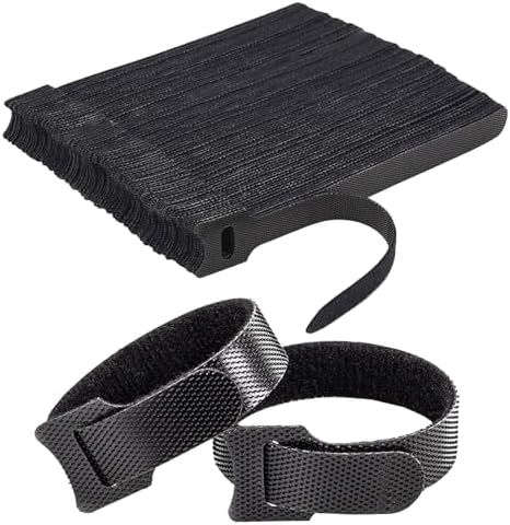 50 Pcs Velcro Cable Ties, Reusable Cable Ties Black, Adjustable ...