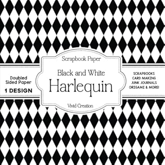 Black and White Harlequin Scrapbook Paper: Harlequin-themed ...