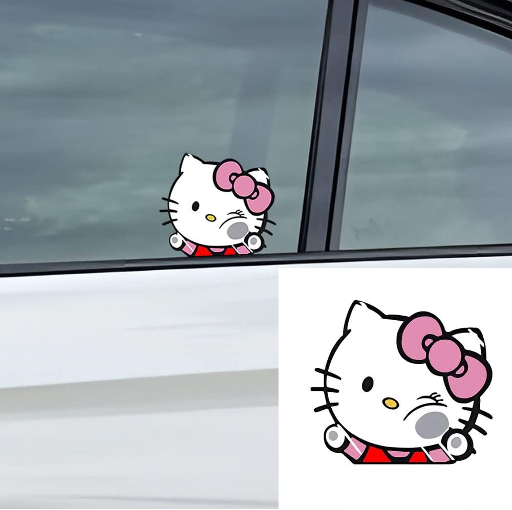 Amazon.com - okimari-Hello Kitty Car Sticker Hitting Glass Decal Vinyl