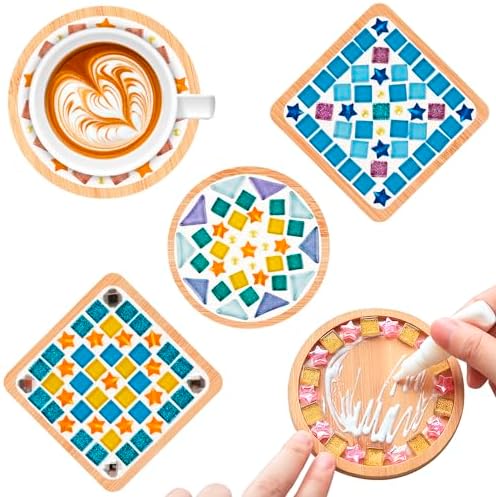 Amazon.com: Lanyani 6pcs Wooden Mosaic Base, Various Shapes Substrates ...
