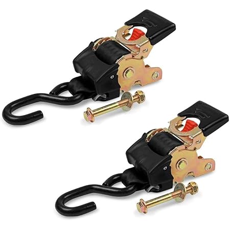 Amazon.com: 4-Pack Ratchet Tie-Down Straps - Cargo Tie Downs with ...
