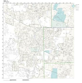 Amazon.com : ZIP Code Wall Map of Elgin, IL ZIP Code Map Laminated ...