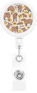 Amazon.com : Retractable Badge Holders Reel Capybaras Id Badge Holder ...