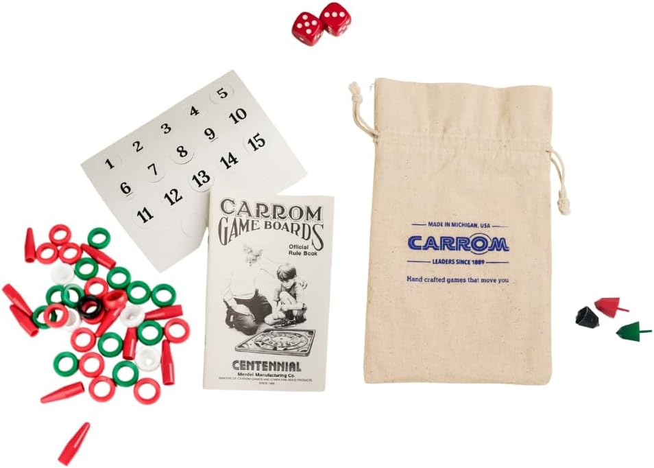 Amazon.com: Carrom Board Equipment Set — Includes 44 Playing Pieces ...
