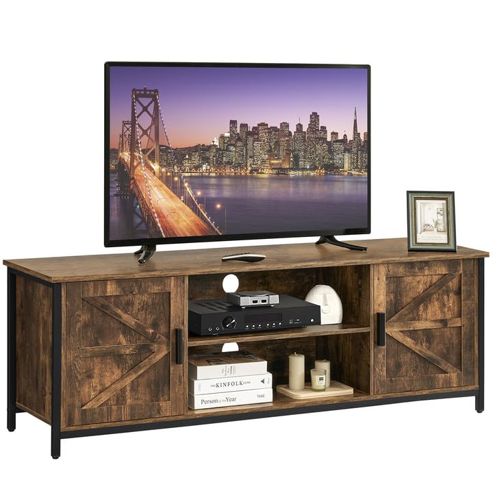 FIONESO Farmhouse TV Stand for up to 65 Inch TV, Entertainment Center ...