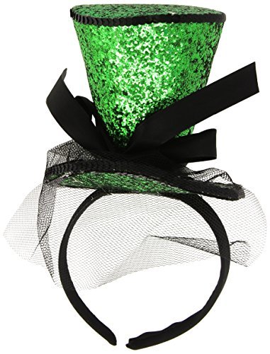 GREEN GLITTER MINI TOP HAT (headband) : Amazon.in: Beauty