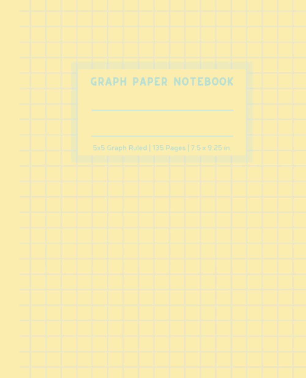 Graph Paper Notebook 5x5 Graph Ruled: 135 Pages | Quad Ruled Grid ...