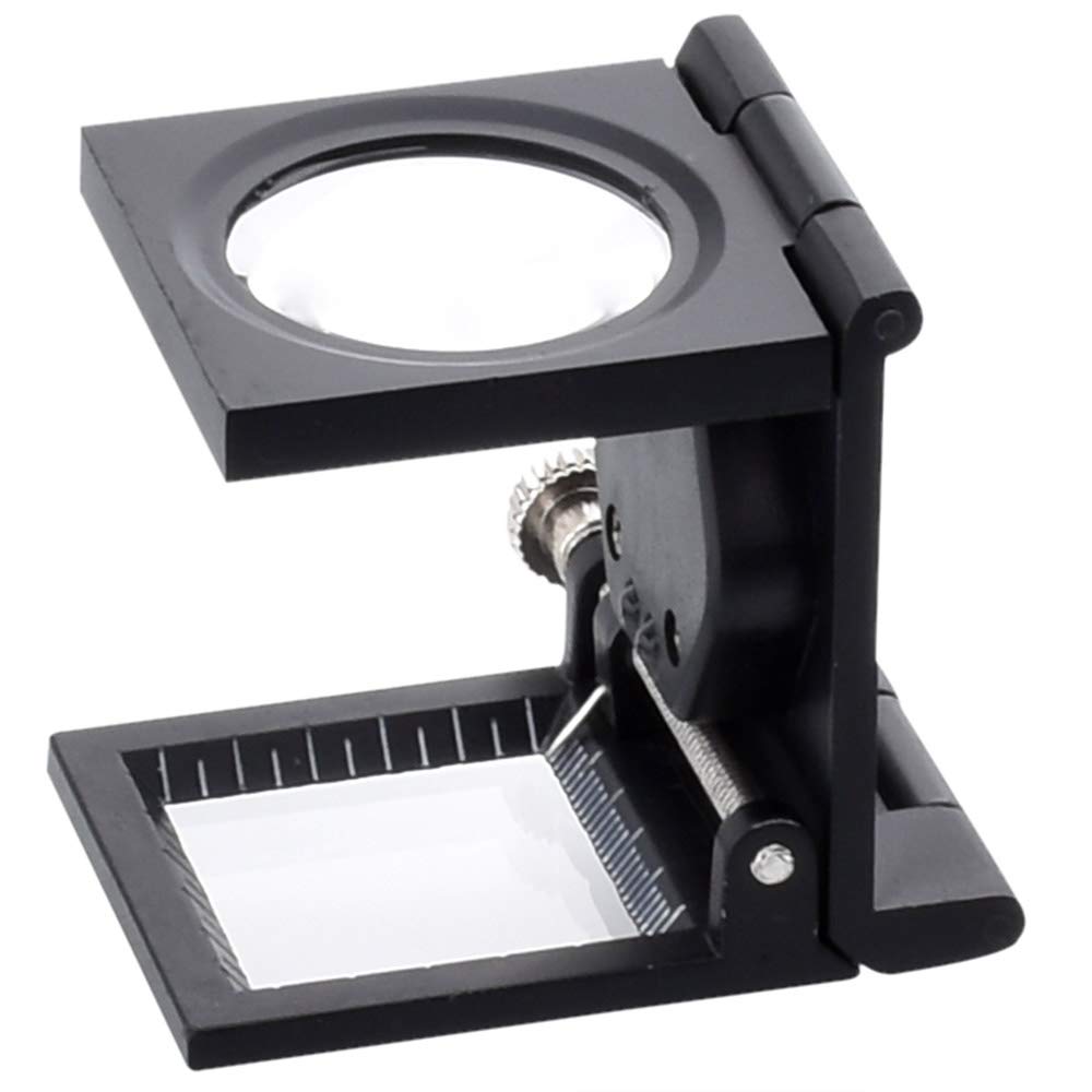 Amazon.com: Mini Three-Folding 10X Magnifier Zinc Alloy Folding ...