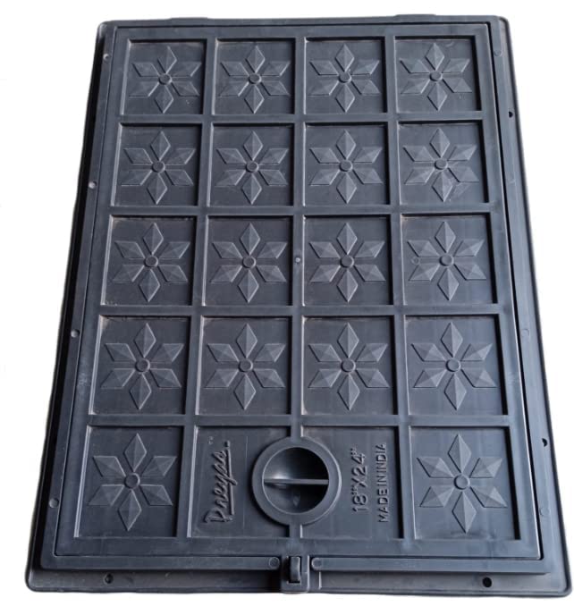 PVC Main Hole Cover 24" X 24", Fiber Durable Manhole Cover, Black ...